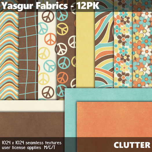 Second Life Marketplace - Clutter - Yasgur Fabrics - 12PK